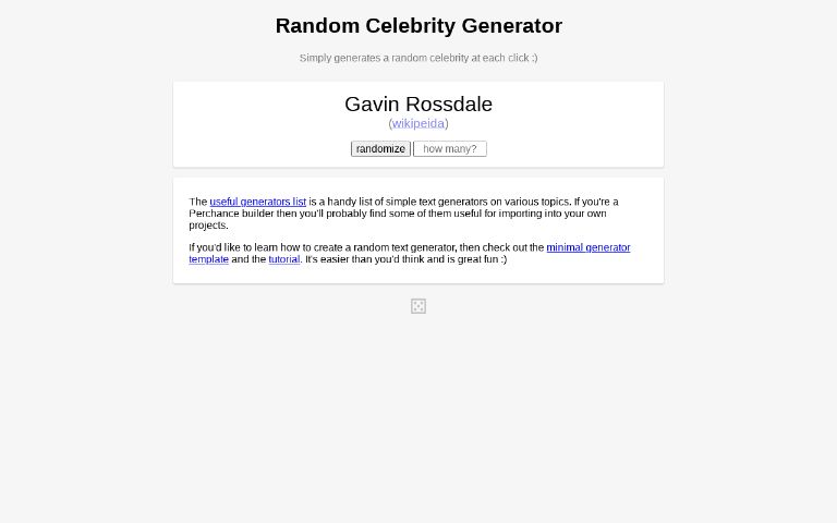 Random Celebrity Generator