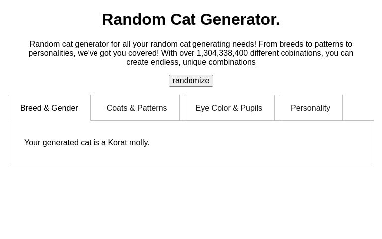 Random Cat Generator.