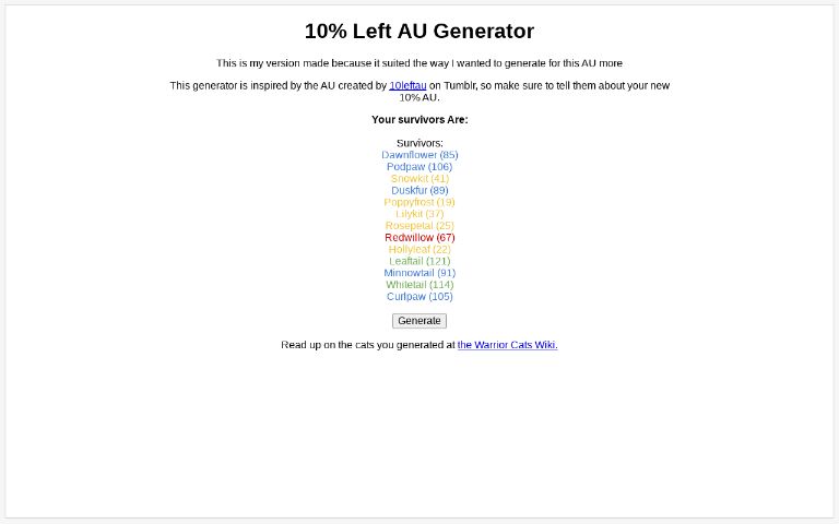 10% Left AU Generator