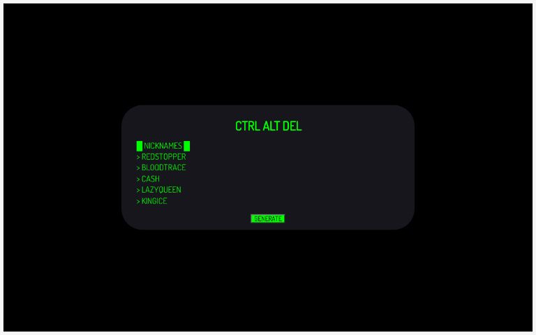 CTRL ALT DEL ― Perchance Generator