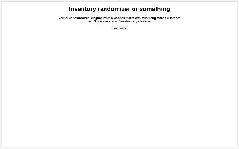 Inventory randomizer or something ― Perchance Generator