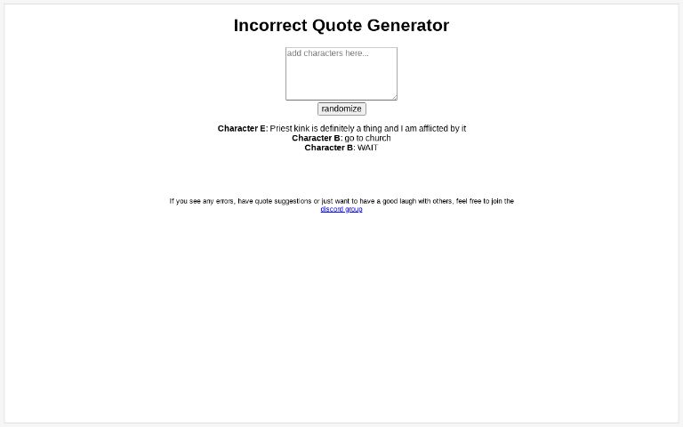 Incorrect Quote Generator