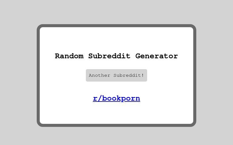 Random Subreddit Generator