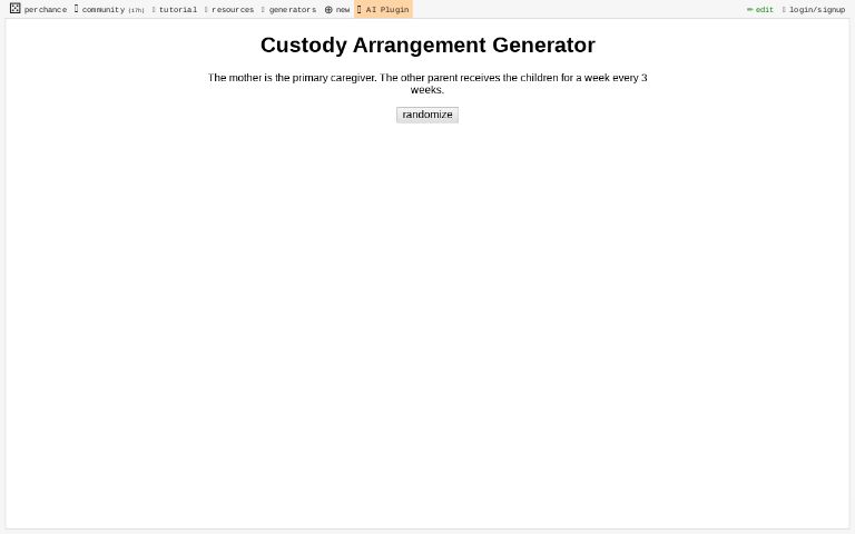 Custody Arrangement Generator
