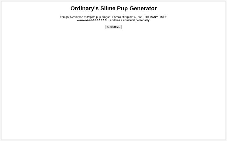 Ordinary's Slime Pup Generator