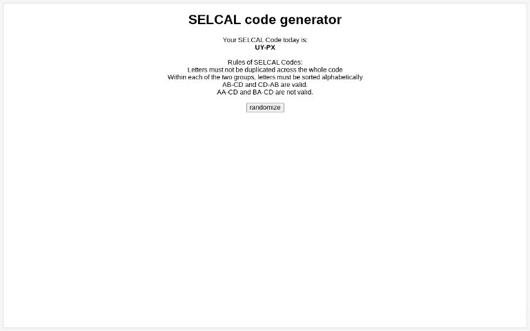 SELCAL code generator