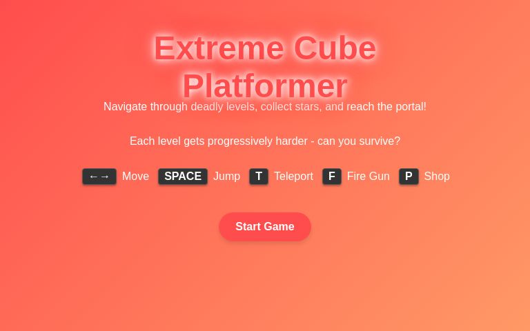 Extreme Cube Platformer ― Perchance Generator
