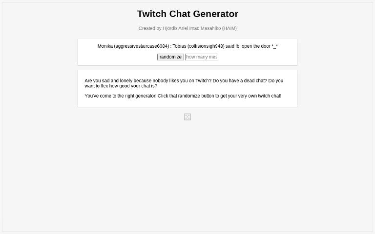 Twitch Chat Generator