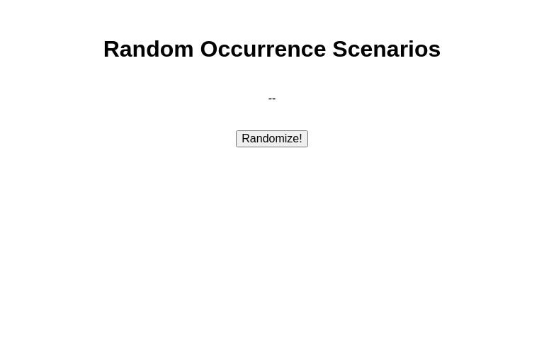 Random Occurrence Scenarios ― Perchance Generator