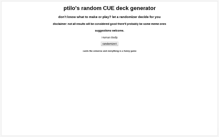 ptilo's random CUE deck generator