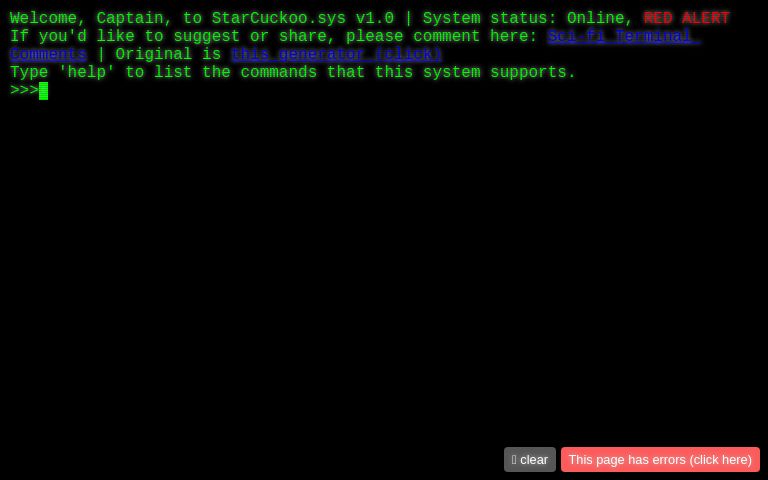 Sci-fi Computer Terminal ― Perchance Generator