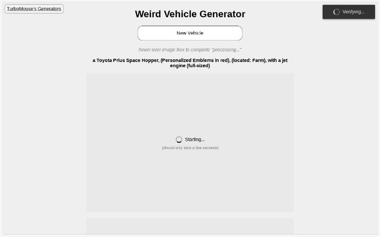 Weird Vehicle Generator