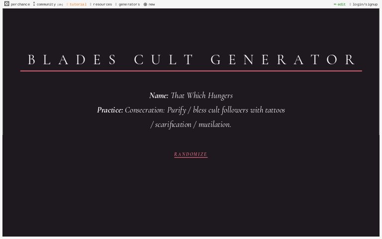 Blades Cult Generator