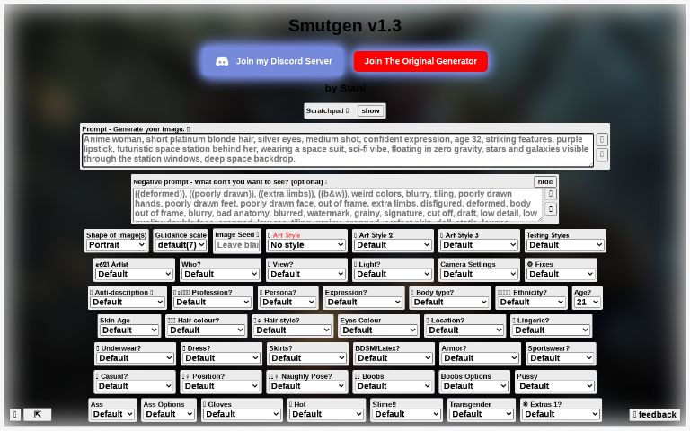 Smutgen v1.3 ― Perchance Generator