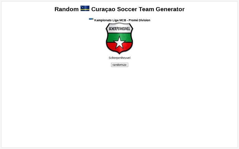 Random Curaçao Soccer Team Generator