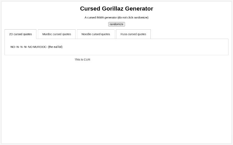 cUrSeD GoRiLaZz GeNERAtoR