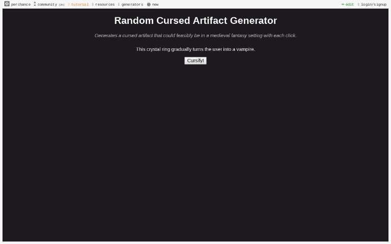 Random Cursed Artifact Generator