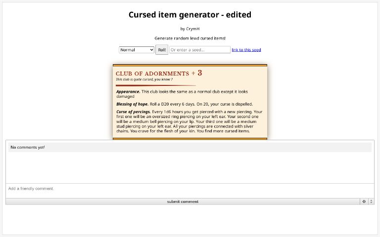 Cursed item generator - edited