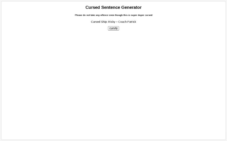 Cursed Sentence Generator