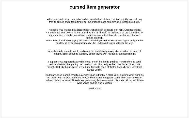 cursed item generator