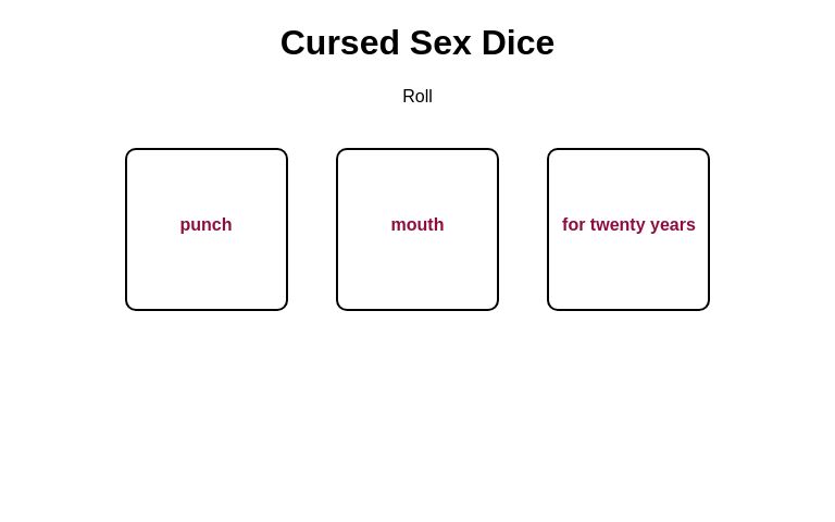 Cursed Sex Dice ― Perchance Generator