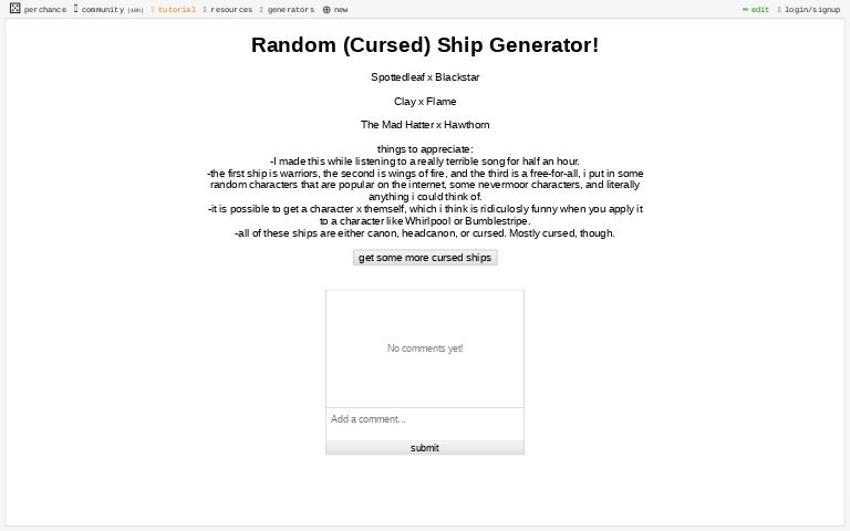 Random (Cursed) Ship Generator!