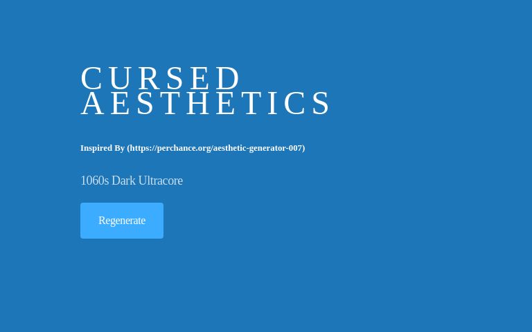 Cursed Aesthetics ― Perchance Generator