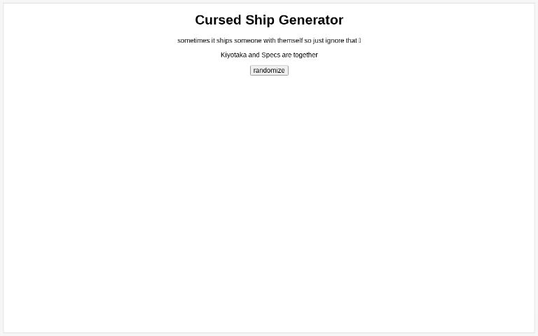 Cursed Ship Generator