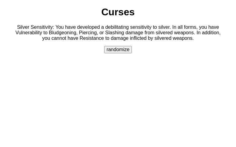 Curses ― Perchance Generator