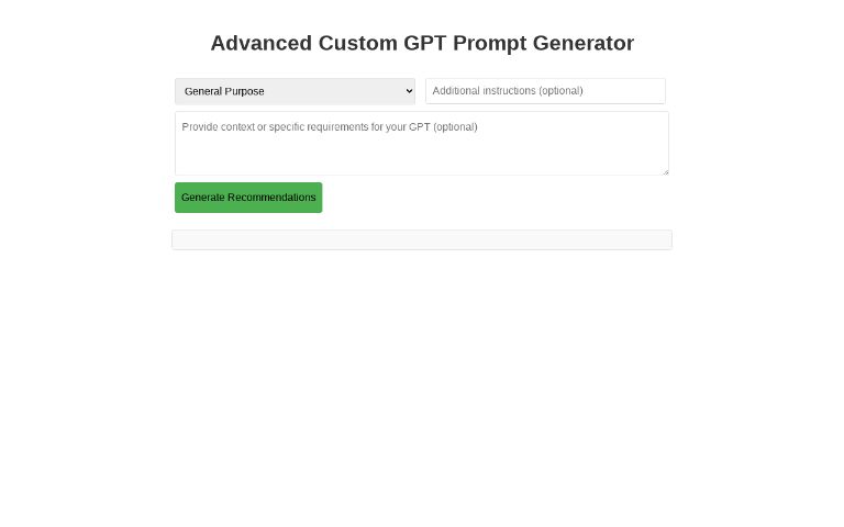 Advanced Custom GPT Prompt Generator
