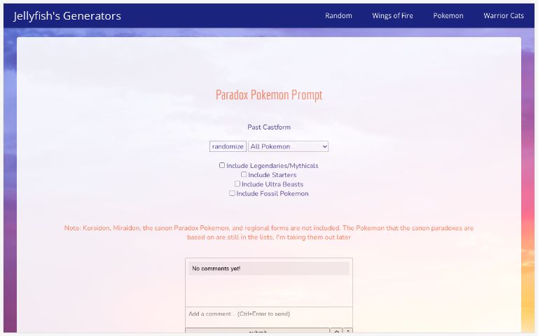 Paradox Pokemon Prompt ― Perchance Generator