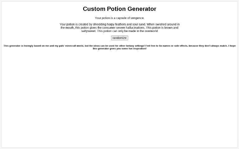 Custom Potion Generator