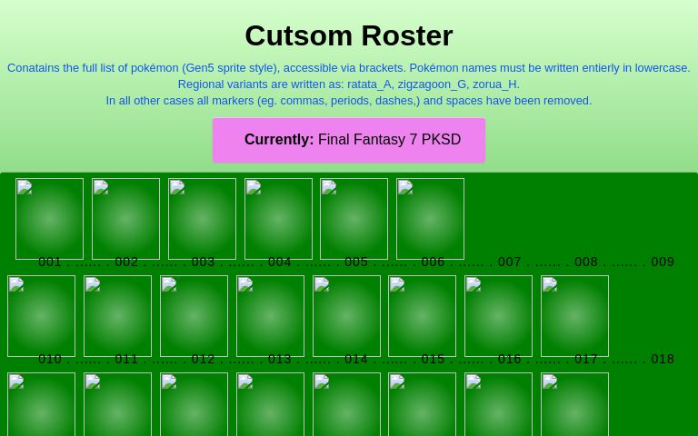 Cutsom Roster ― Perchance Generator