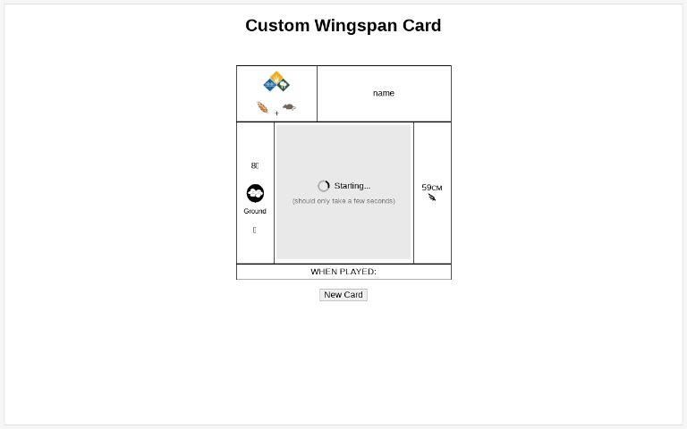 Custom Wingspan Card ― Perchance Generator