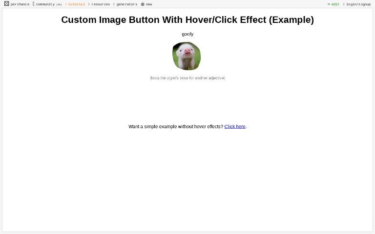 Custom Image Button With Hover/Click Effect (Example) ― Perchance Generator