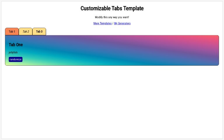 Customizable Tabs Template ― Perchance Generator