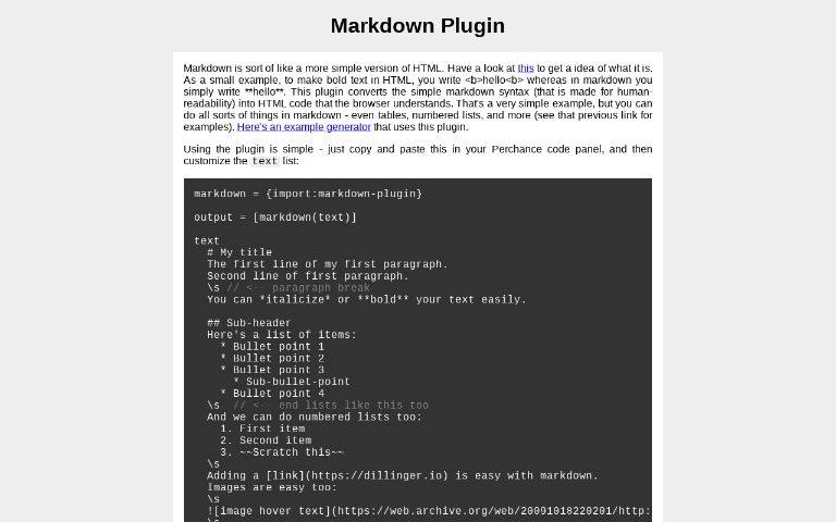 Markdown Plugin