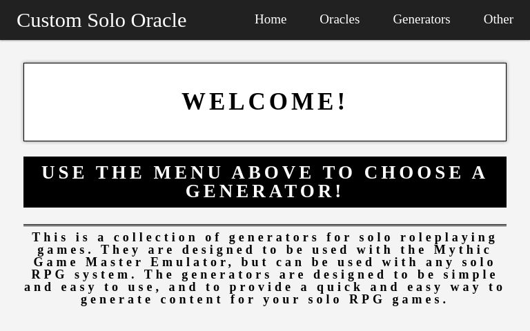 Welcome! ― Perchance Generator