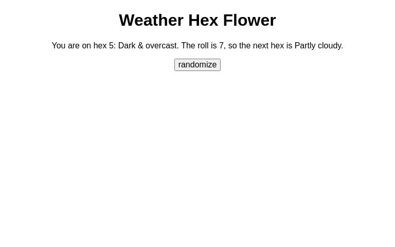Weather Hex Flower ― Perchance Generator