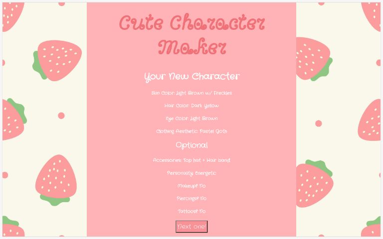Cute Character Maker ― Perchance Generator