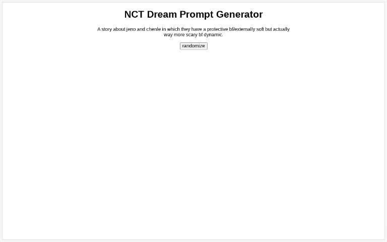 NCT Dream Prompt Generator