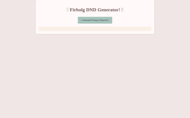 ⭐ Firbolg DND Generator! ⭐