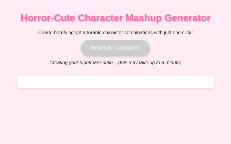Horror-Cute Character Mashup Generator