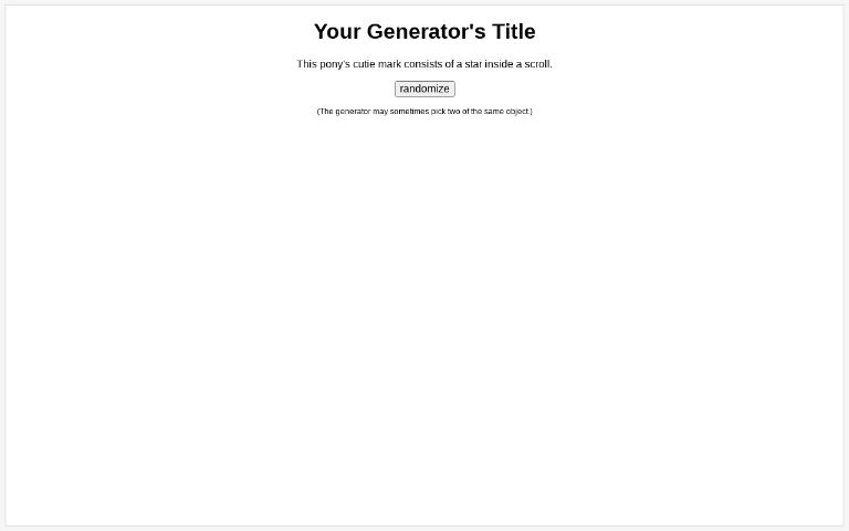 Cutiemark Gen ― Perchance Generator