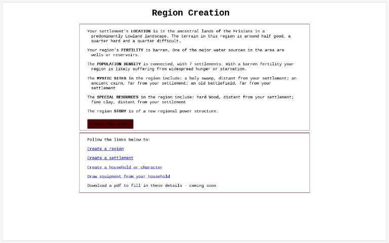 Region Creation ― Perchance Generator