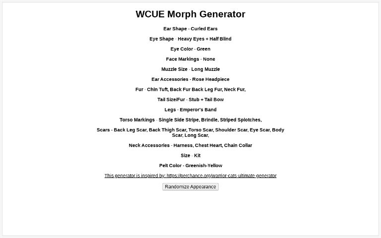 WCUE Morph Generator