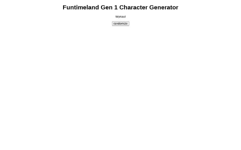 Funtimeland Gen 1 Character Generator