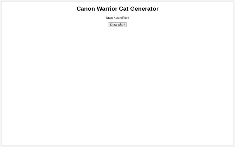 Canon Warrior Cat Generator