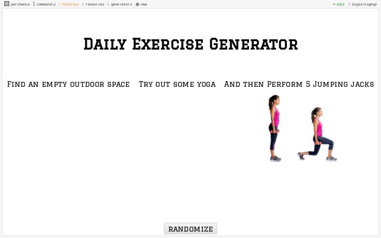 Daily Exercise Generator