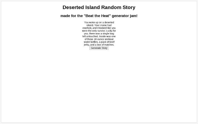 Deserted Island Random Story ― Perchance Generator